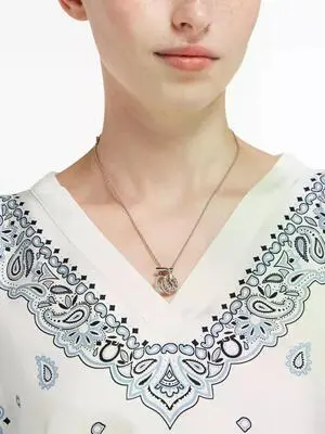 FERRAGAMO Gancini Pendant Necklace With Crystal Rings
