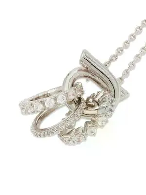 FERRAGAMO Gancini Pendant Necklace With Crystal Rings