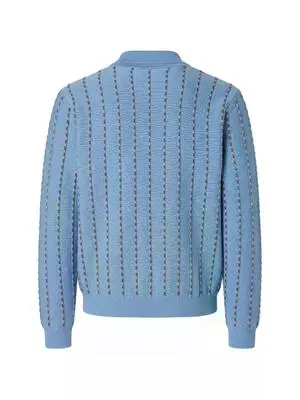 Fendi Vertical Stripe Knit Polo Sweater