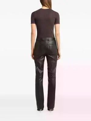 COURREGES Contrast Trim Logo Patch T-shirt - Brown