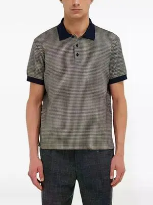 FERRAGAMO Short-sleeve Micro-check Polo