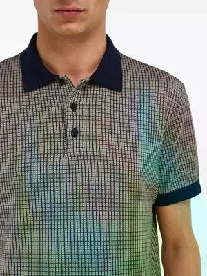 FERRAGAMO Short Sleeve Micro Check Polo