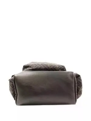 Fendi Ff Logo Canvas Leather Backpack