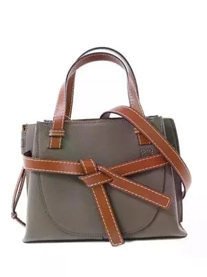 Loewe Mini Gate Leather Tote Bag - Green