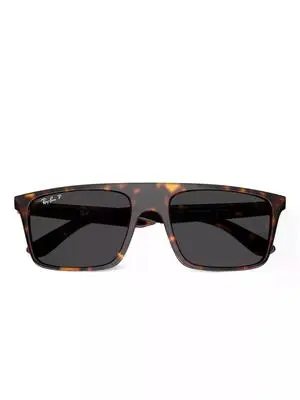 Ray-ban Shield-frame Tortoiseshell Square Sunglasses - Brown