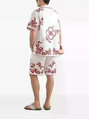 Dolce & Gabbana Embroidered Linen Bermuda Shorts