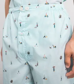 Derek Rose Cotton Ledbury Pyjama Set - Blue