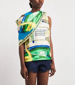 Tory Burch Printed Silk Cape And Top