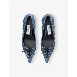 JIMMY CHOO Scarlett 50 Lace Up Pumps - Denim