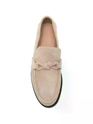 Bottega Veneta Astaire Knotted Loafers In Suede - Neutrals