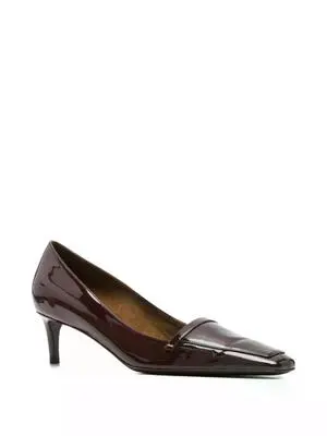 Khaite Celia Patent Square-toe Pumps