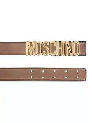 Moschino Buckle Leather Belt - Brown