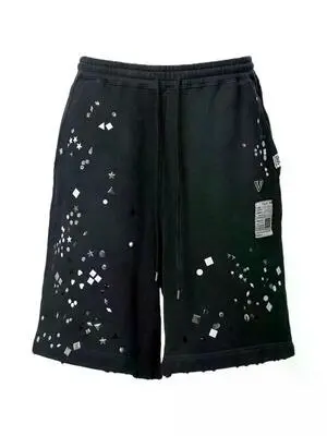 Mihara Yasuhiro Embellished Cotton Shorts - Black