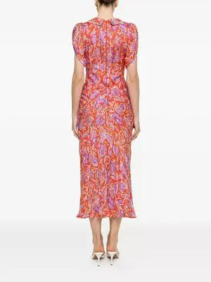 NISSA Floral-print Peter Pan Collar Midi Dress