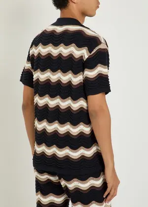 RAITH Primavera Wavy Crochet Cotton Shirt - Black