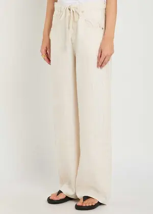Citizens Of Humanity Brynn Drawstring Linen Wide Leg Trousers