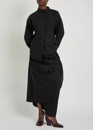 Issey Miyake Twisted Draped Cotton-blend Trousers