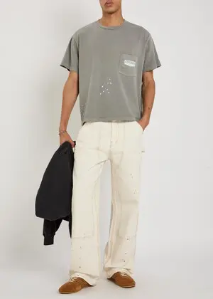CHERRY LOS ANGELES Chevron Boxy Paint-splatter Cotton T-shirt