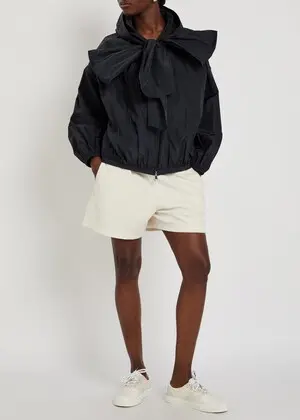 Moncler Pecher Bow-effect Hooded Shell Jacket - Dark Blue