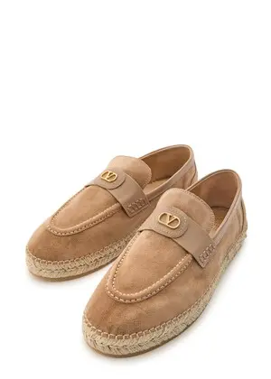Valentino Garavani Vlogo Suede Espadrille Loafers