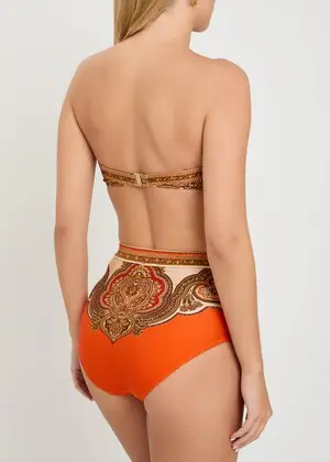 Zimmermann Mahon Patterned Strapless Bikini Top