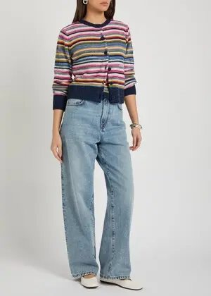 Suzie Kondi Striped Cashmere Cardigan - Multicoloured