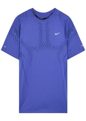 Nike Dri-fit Adv Perforated Jersey Running T-shirt - Blue