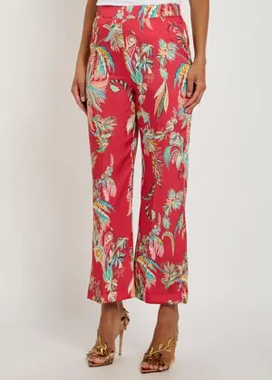 Etro Printed Flared-leg Satin Trousers