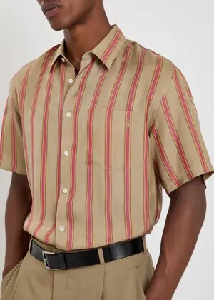 Saint Laurent Striped Satin-twill Shirt - Multicoloured 1