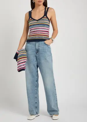 Suzie Kondi Toula Striped Cashmere Tank Top - Multicoloured