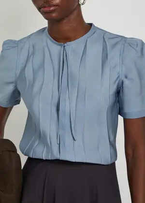 LEMAIRE Creased Satin Shirt With Puff Sleeves
