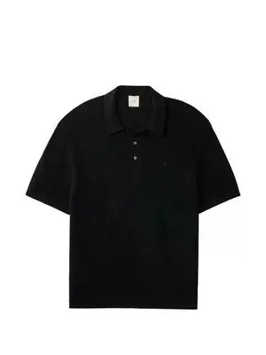 Calvin Klein Waffle-knit Logo-embroidered Polo Shirt - Black