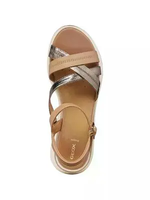 Geox Elowynne Metallic Crossover Strap Sandals
