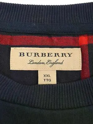Burberry Navy Cotton Embroidered Logo Sweatshirt