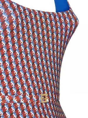 Fendi Ff Waves Belted Swimsuit