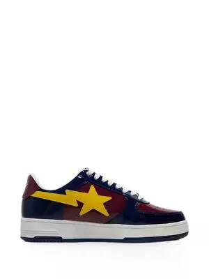 A BATHING APE Patent Leather Sta Sneakers - Red