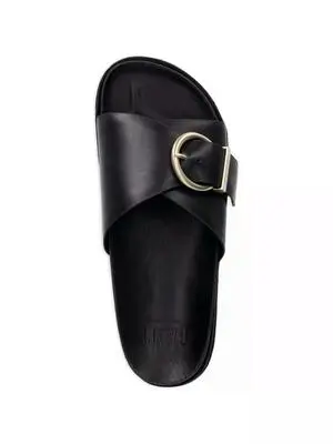 Gant Buckle-detail Crossover Slides - Black
