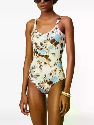 AMI Paris Floral Print One-piece Swimsuit