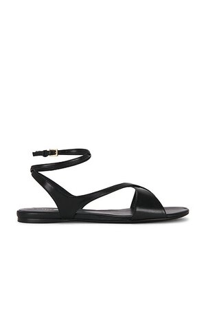 Khaite Liria Ankle Strap Flat Sandals - Black