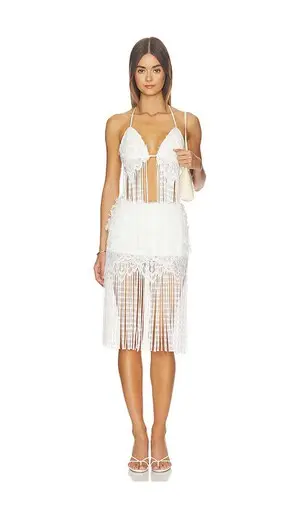 KIM SHUI Fringe Halter Top