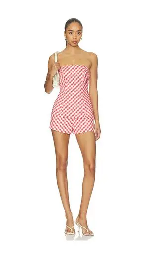 Tularosa Strapless Plaid Top