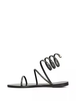 NICOLAS LAINAS Crystal Embellished Spiral Sandals