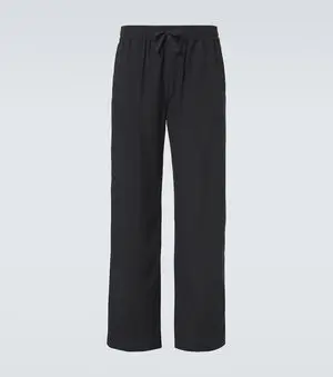 SAMAN AMEL Alio Silk Straight Pants - Black