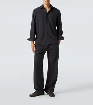 SAMAN AMEL Alio Silk Straight Pants