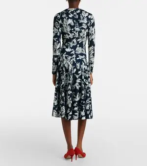 Erdem Floral Ruched Midi Dress