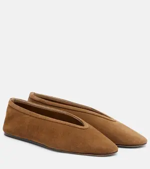 Le Monde Beryl Suede Ballet Flats - Beige