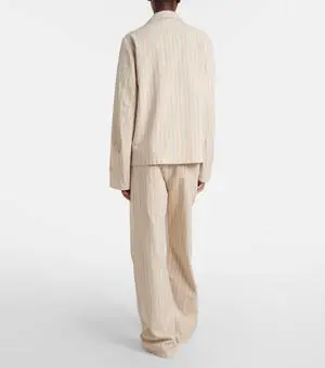 MAISON MARGIELA Striped Cotton Wide-leg Pants - Beige