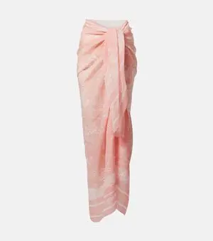 Balmain Printed Silk Beach Cover-up - Pink