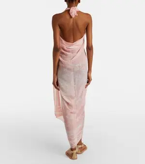 Balmain Printed Silk Beach Cover-up