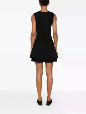 Sandro Ribbed Ruffled-hem Dress